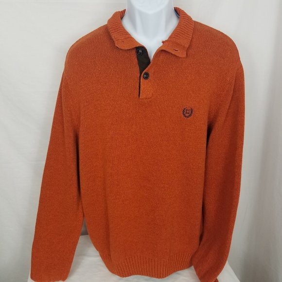 Chaps | Sweaters | Chaps 4 Button Sweater With Suede Elbow Patches ...